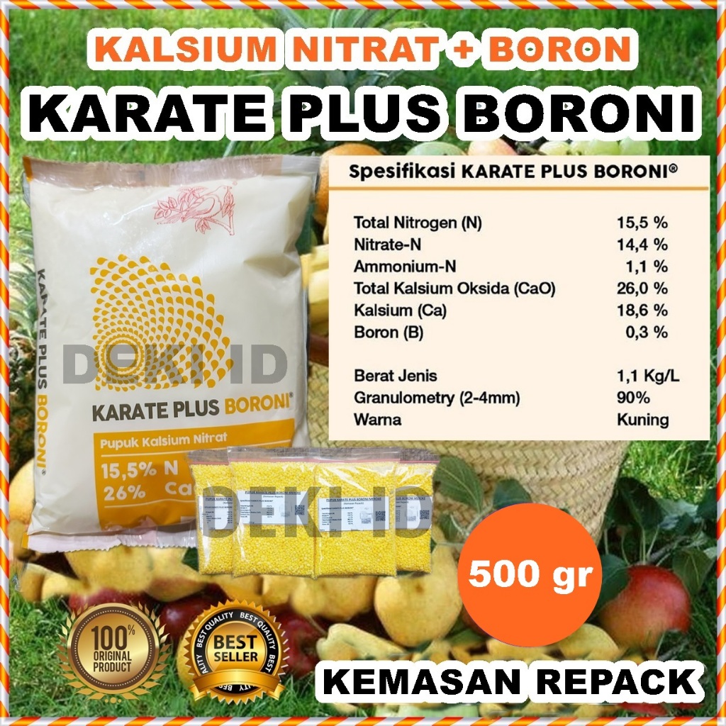 Jual Karate Plus Boroni 500 gr Repack Meroke Pupuk Kalsium Nitrat Boron ...