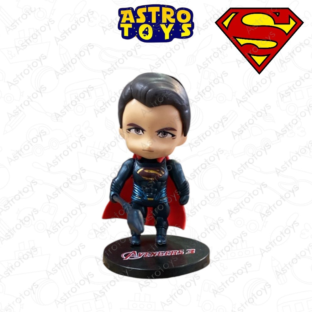Jual Mainan Action Figure Figur Superhero Superman Chibi Bahan Karet ...