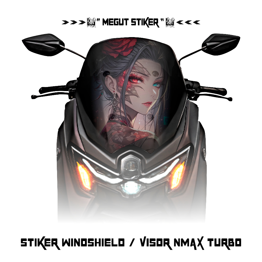 Jual Stiker Windshield Nmax Turbo 155 / Nmax new 155 Gabar Anime ...