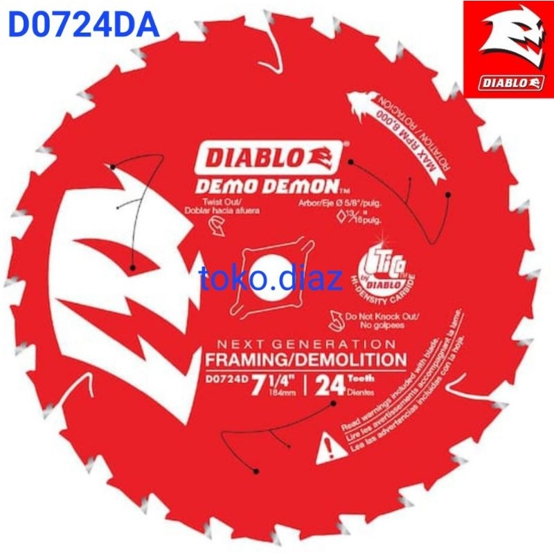 Jual Diablo Demo Demon 7-1/4" 24T (D0724DA) Next Generation Framing ...