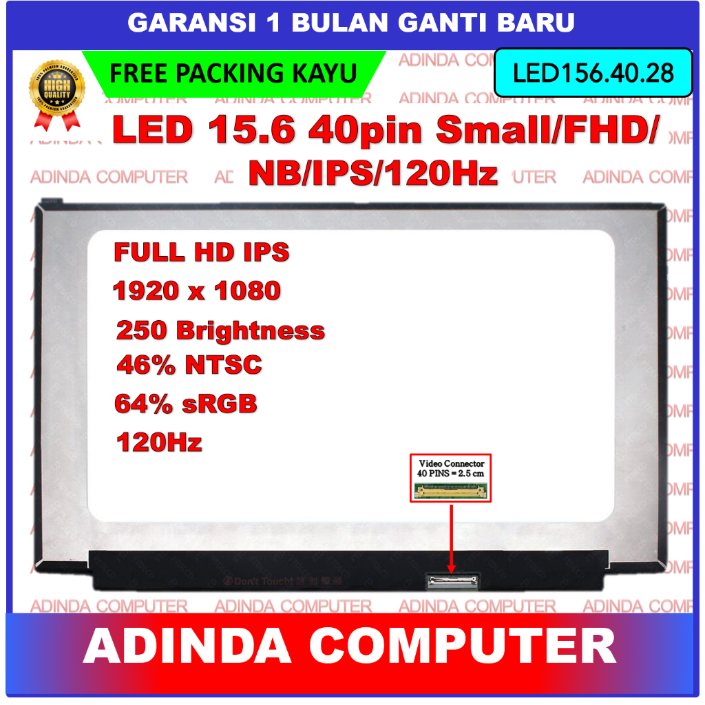 Jual LCD LED MSI GL65 9sc B156HAN13.0 B156HAN13.1 15.6 15 Inch 40 Pin ...