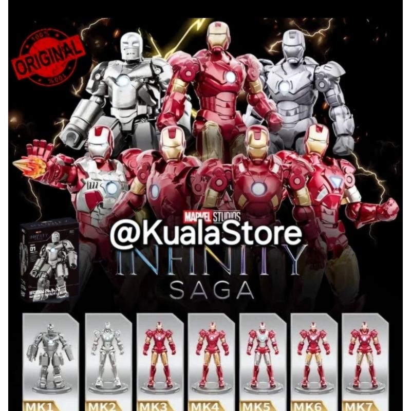 Jual Marvel Action Figure Iron Man Model Kit Blind Box Avengers The Infinity Saga Original ...