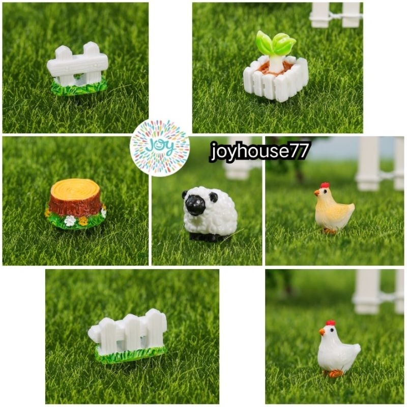 Jual 1pc Miniatur Ayam Domba Ternak Peternakan Pagar Tanaman Diorama ...