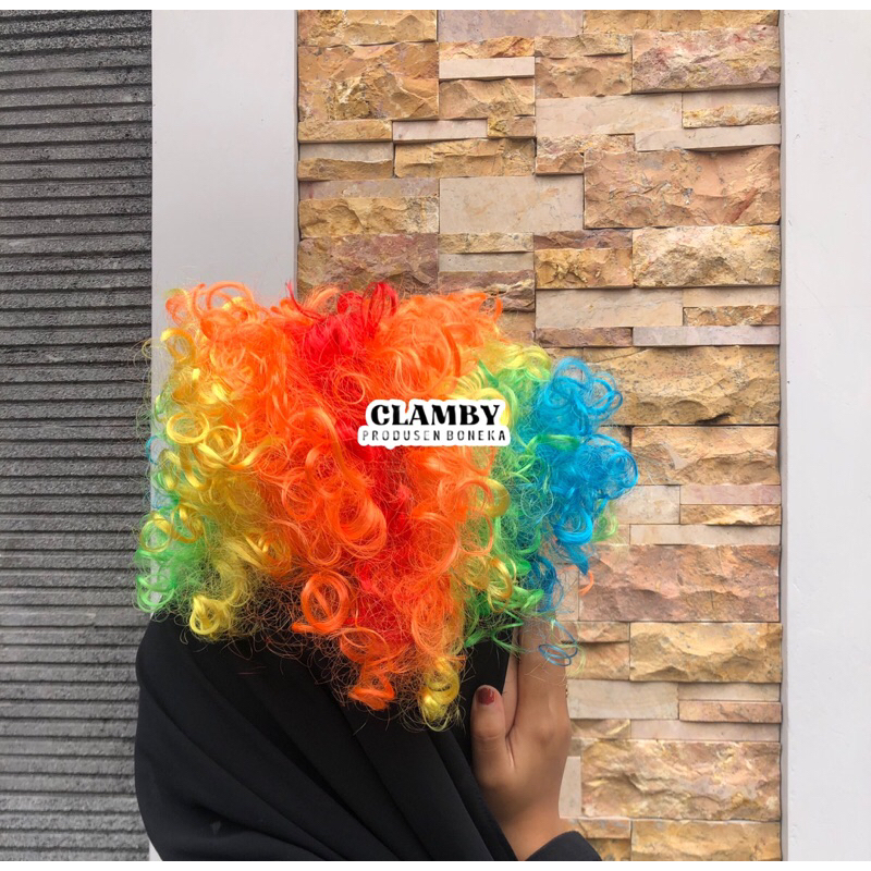 Jual GROSIR Rambut Palsu Wig Rainbow | Rambut Palsu Kribow | Wig ...