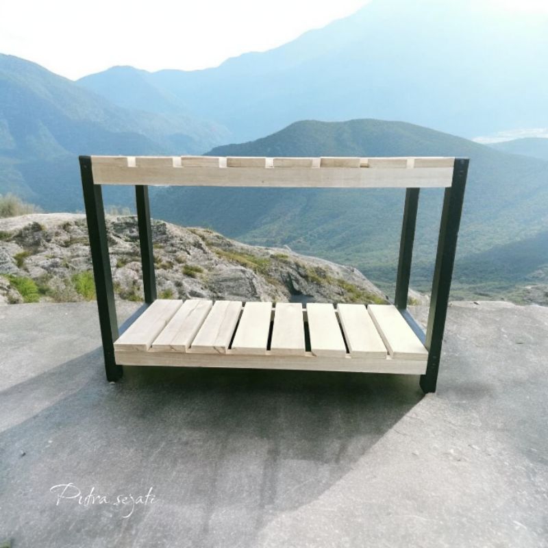 Jual Wooden Shelf 2 Susun / Rak Kayu Susun / Rak aquarium sudah ...