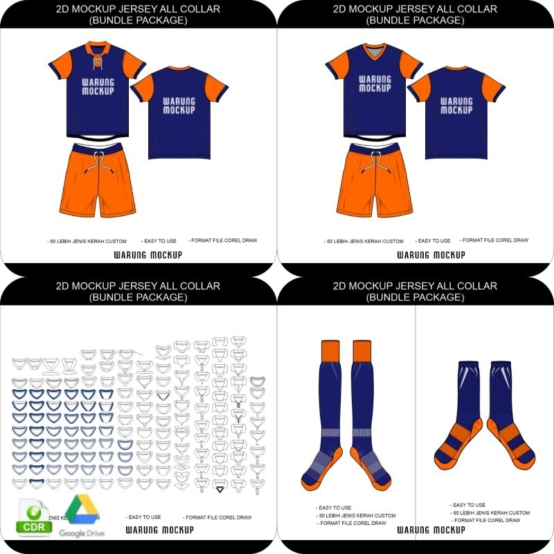 Jual MOCKUP BUNDLE JERSEY 2D CORELDRAW | Shopee Indonesia