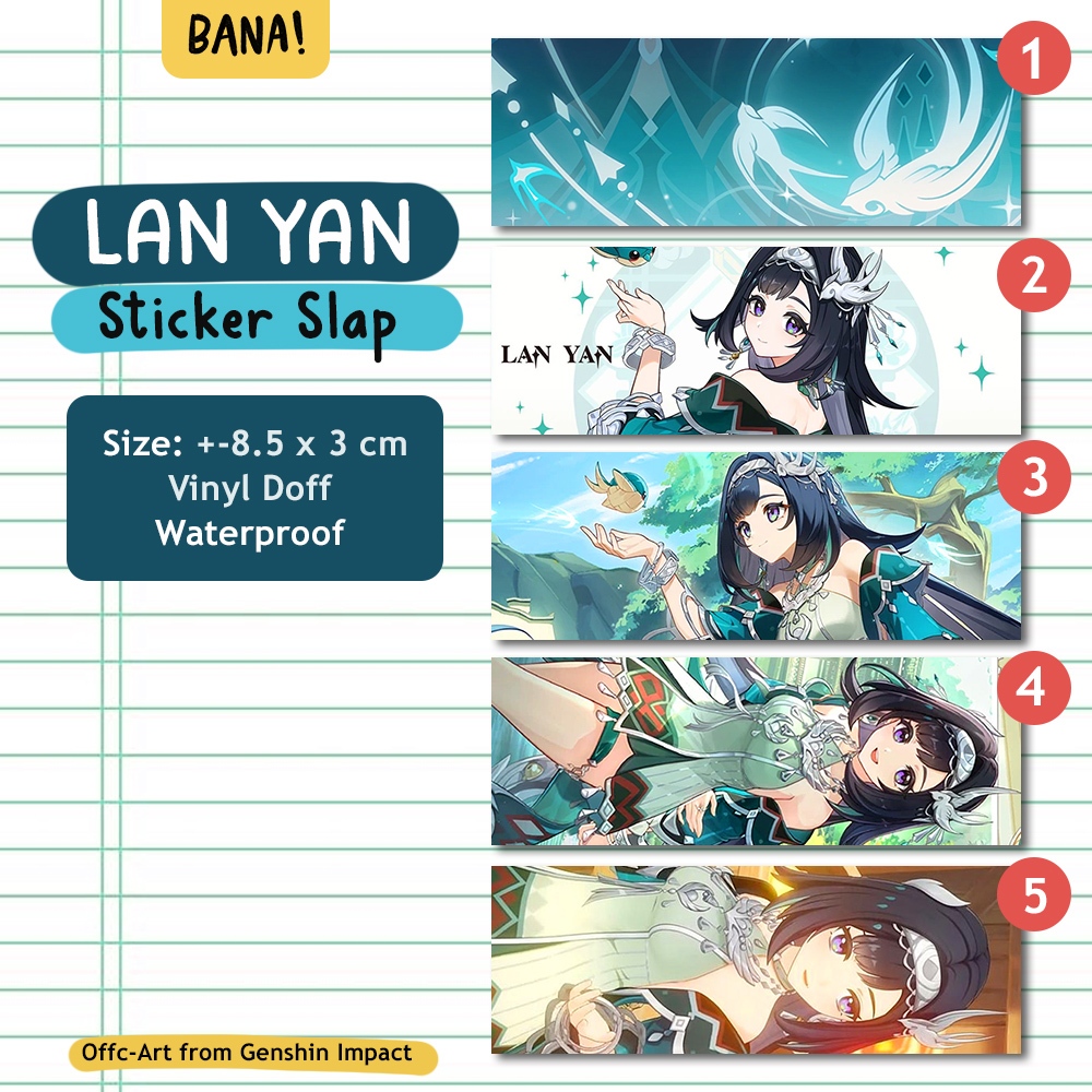 Jual Stiker LAN YAN Genshin Impact Sticker Slap Anime Bijian | BANA ...