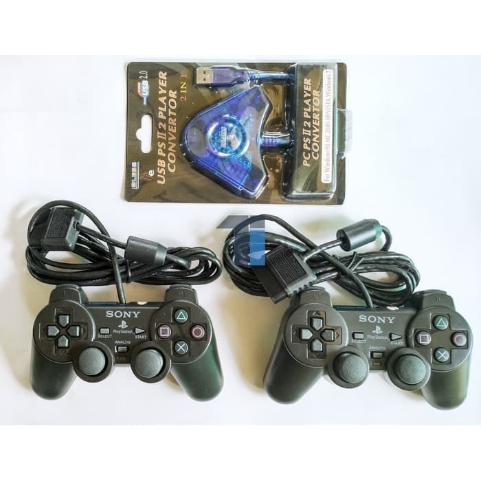 Jual Gamepad Joystick PC ( 2 Stik PlayStation + 1 Converter ) | Shopee ...
