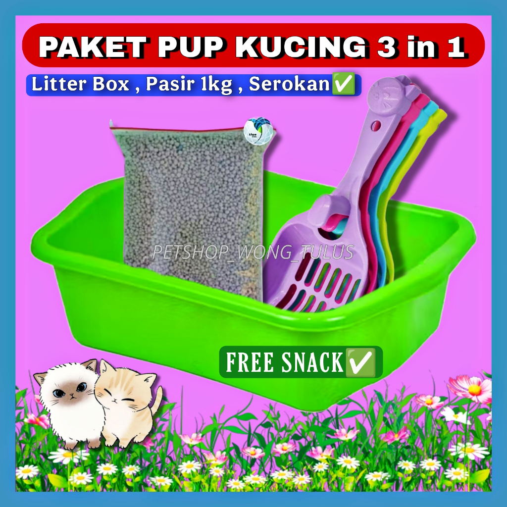 Jual PSWT- Paket Pup Anabul 3 in 1 FREE SNACK KUCING Starter Kit Litter ...