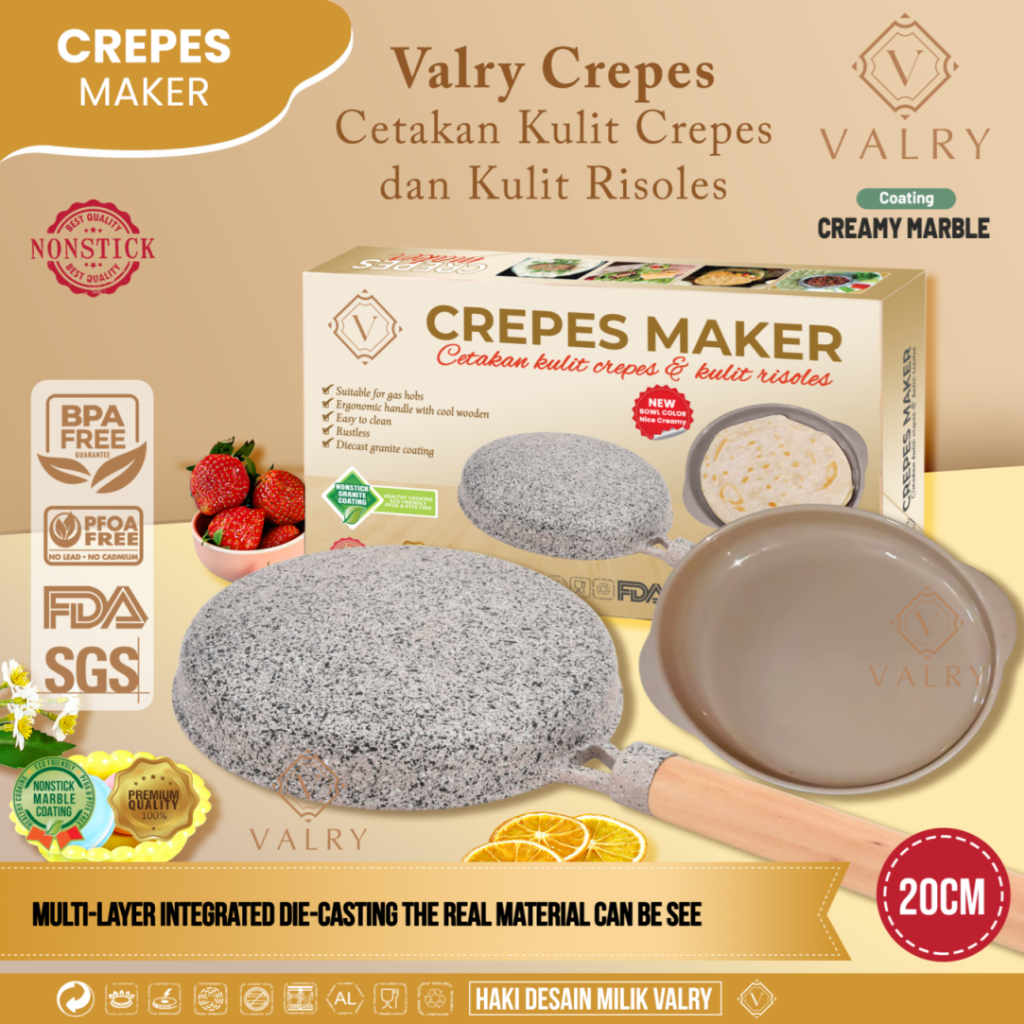 Jual VALRY Crepe Maker Marble Include Wadah Adonan - Alat Pembuat ...