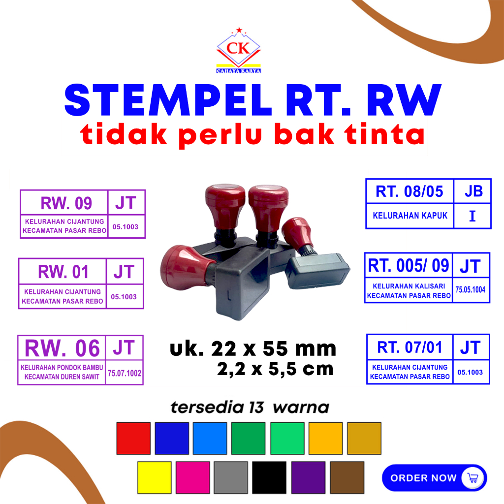 Jual ( STEMPEL OTOMATIS ) RT / RW - Stempel warna BISA CUSTOM | Shopee ...