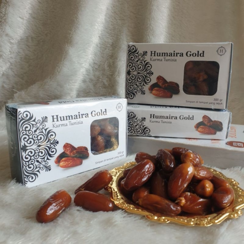 Jual Humaira Gold Kumai Tunisia 300gr | Kurma Tunisia Merk Humaira 300 ...