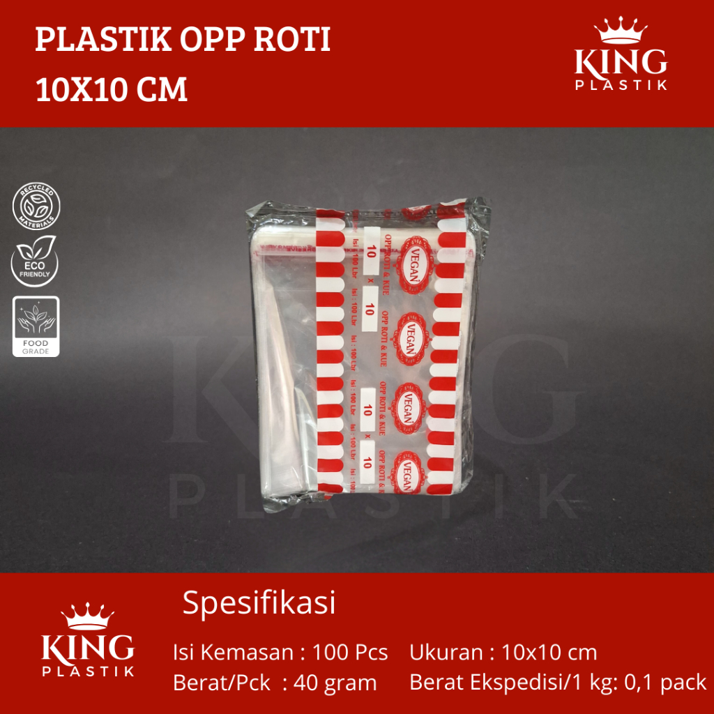 Jual Plastik OPP 10x10 Seal Bening Isi 100 Lembar / Plastik Lem Rekat Roti Souvenir Cookies ...