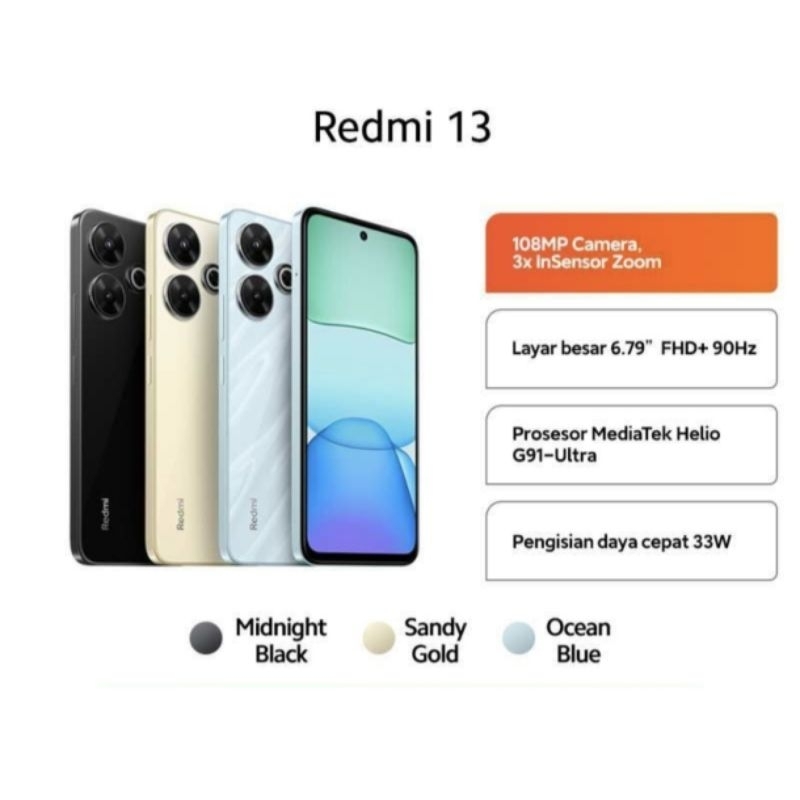 Jual Redmi 13 ram 8/256 Garansi Resmi Original 100% | Shopee Indonesia