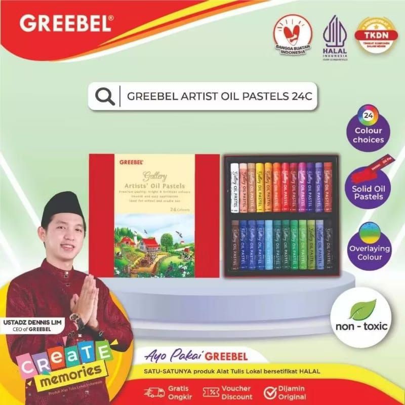Jual CRAYON GREEBEL ARTIST OIL PASTEL 24 WARNA | Shopee Indonesia