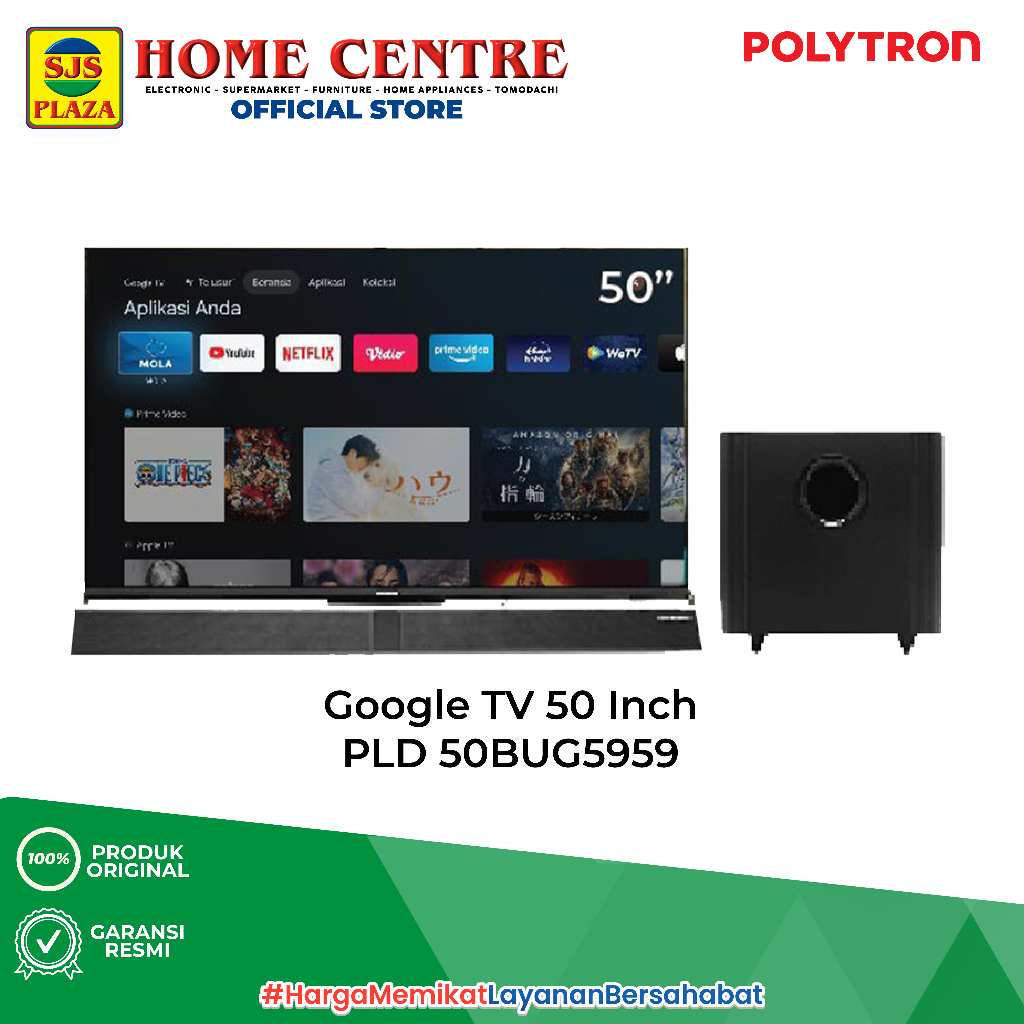 Jual POLYTRON 4K UHD Smart Cinemax Soundbar Google TV 50 Inch PLD 50BUG5959/5058 | Shopee Indonesia