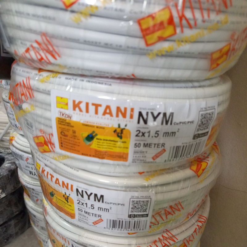 Jual KABEL KITANI NYM 2x1, 5 MM 50 METER FULL | Shopee Indonesia