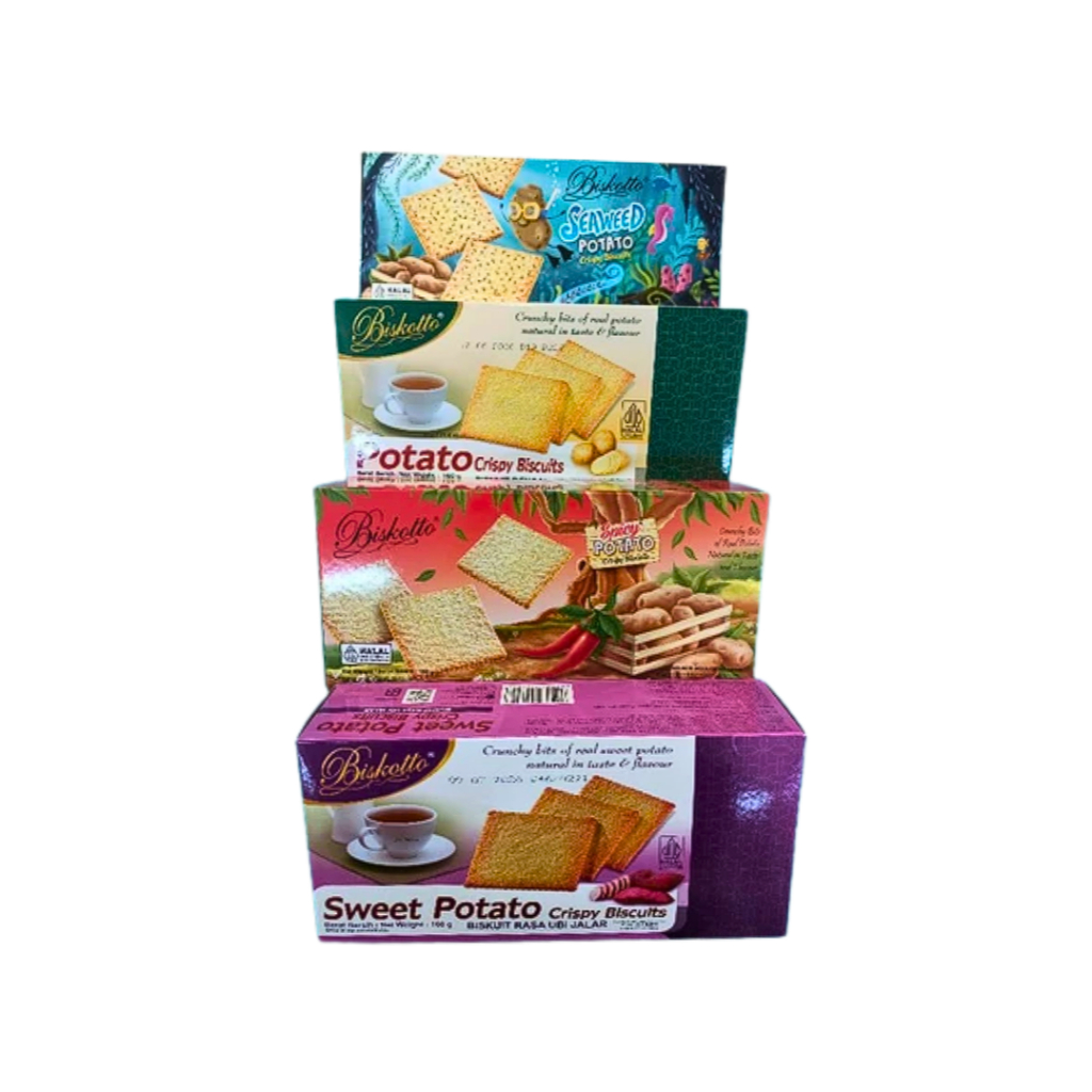 Jual Biskotto Potato CrIspy 160 Gram Originial, Sweet Potato, Seaweed ...