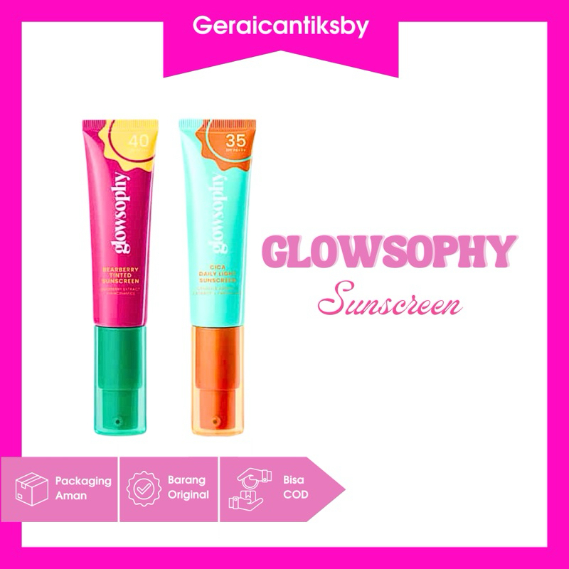 Jual ️Glowsophy ️ 2in1 Sun Protection Bearberry Tinted Sunscreen + Cica ...