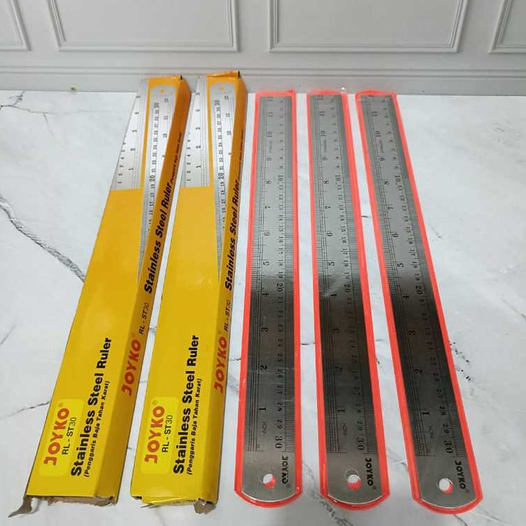 Jual 12 PCS Penggaris Besi 30cm Joyko / Penggaris Stainless | Shopee ...