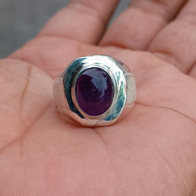 Jual batu kecubung Kalimantan ring perak | Shopee Indonesia