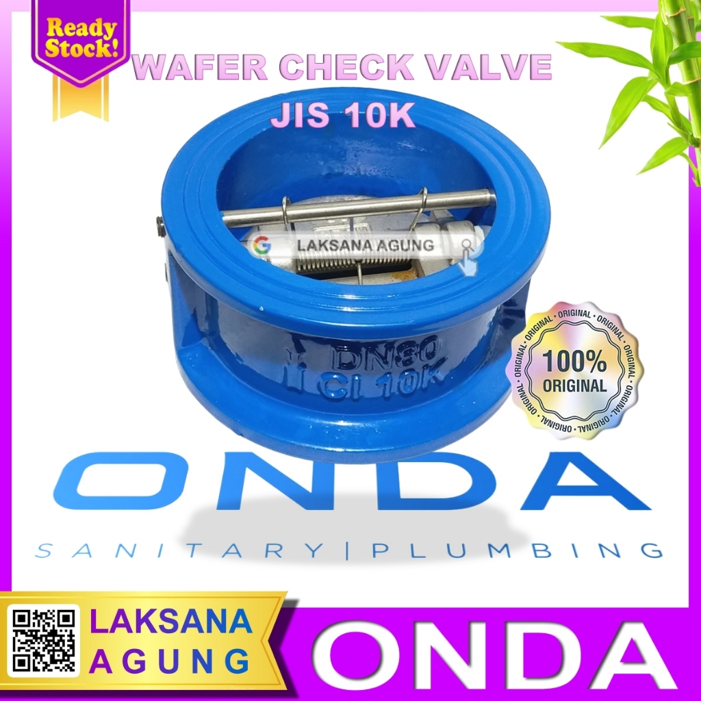 Jual ONDA Wafer check valve 4'' inch | Wafer check valve 10K 4" Onda ...