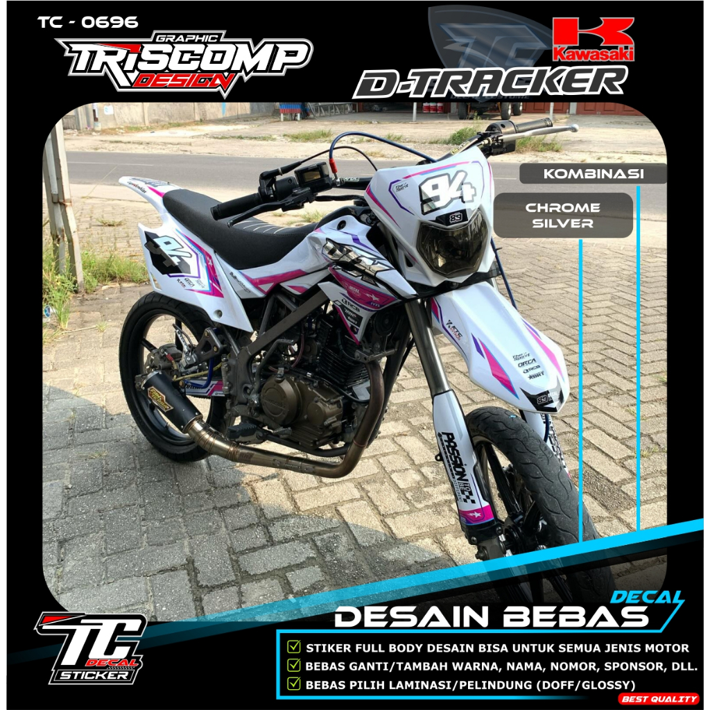 Jual Stiker custom Decal dtracker 150 new fullbody motif simpel ...
