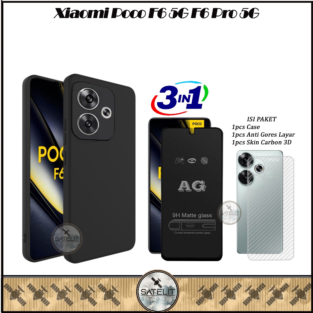 Jual PAKET 3IN1 Case Xiaomi Poco F6 5G F6 Pro 5G F5 5G X5 5G X5 Pro 5G ...