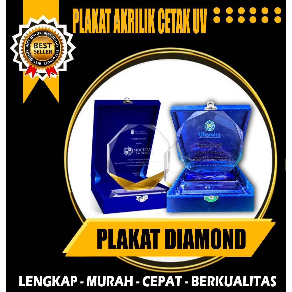 Jual Plakat Exclusive Diamond / Piagam Penghargaan / Plakat Akrilik ...