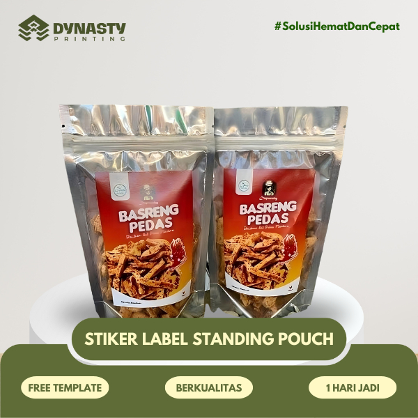 Jual Stiker Logo Label Makanan Kemasan Standing Pouch Berbahan Chromo ...