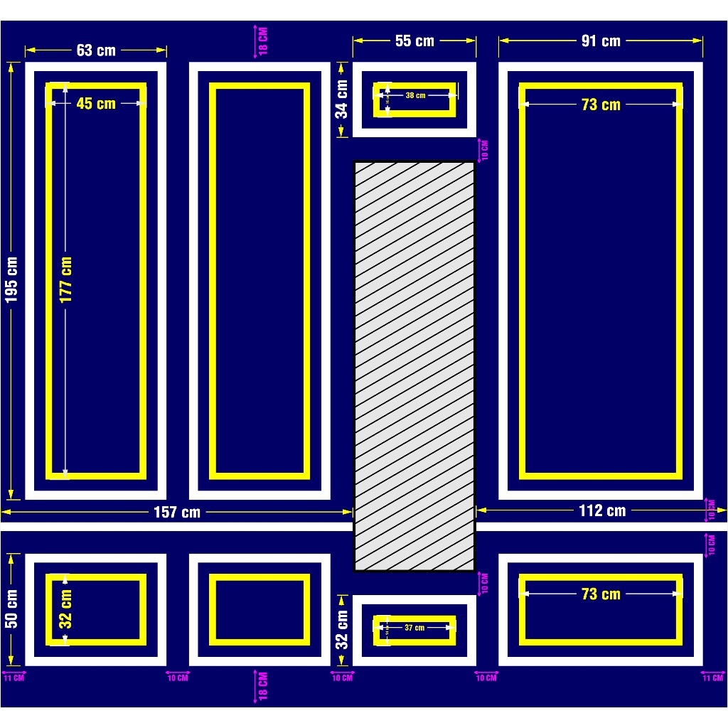 Jual Custom Wall Molding Ukuran 324 cm x 306 cm | Shopee Indonesia