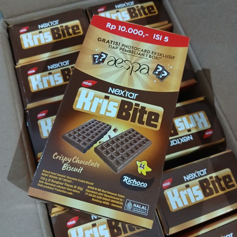 Jual NABATI krisbite nextar aespa kris bite crispy chocolate biscuit ...