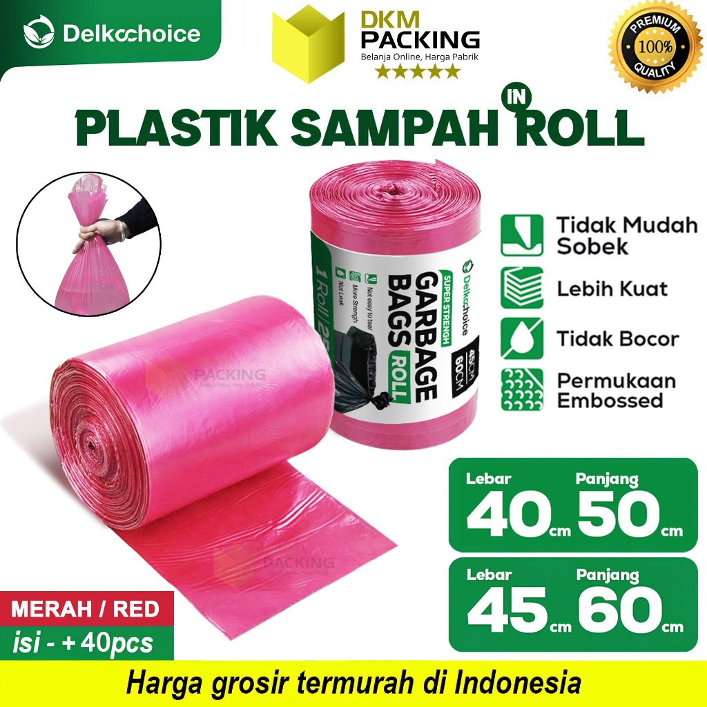 Jual Kantong Plastik Sampah MERAH Red Magenta Trash Bag Warna Premium ...