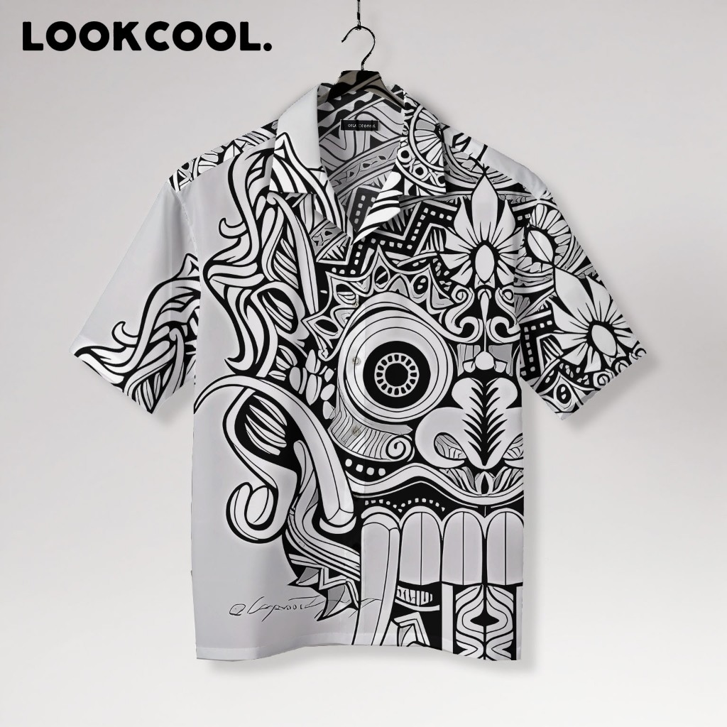 Jual LOOKCOOL Kemeja Motif Ragda Barong Bali Style santai Cowok Cewek ...