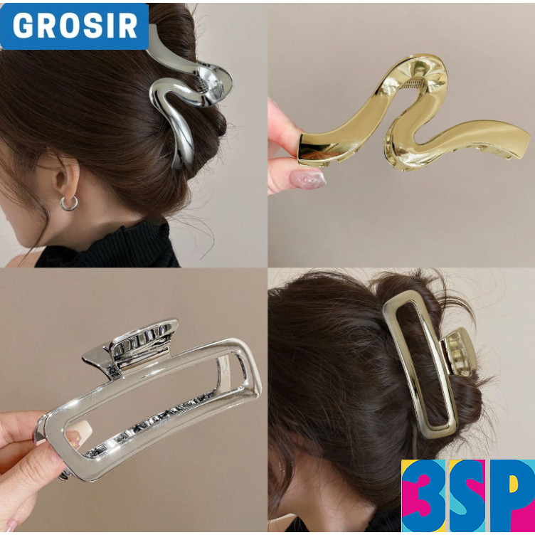 Jual 3SP | AC353 Jepit Rambut Jumbo Besi Metallic Jedai Rambut Wanita ...
