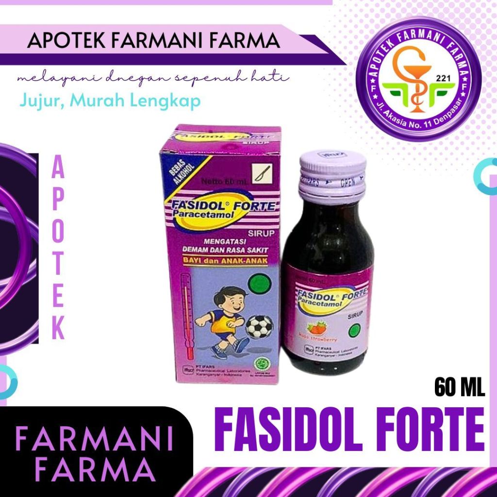 Jual FASIDOL FORTE SIRUP 60 ML / PARACETAMOL / PARASETAMOL / OBAT DEMAM ...