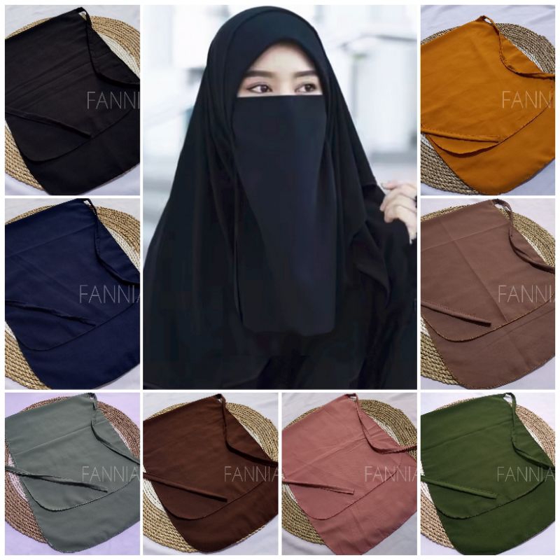 Jual Cadar tali 2 layer / cadar hitam niqab dua layer | Shopee Indonesia