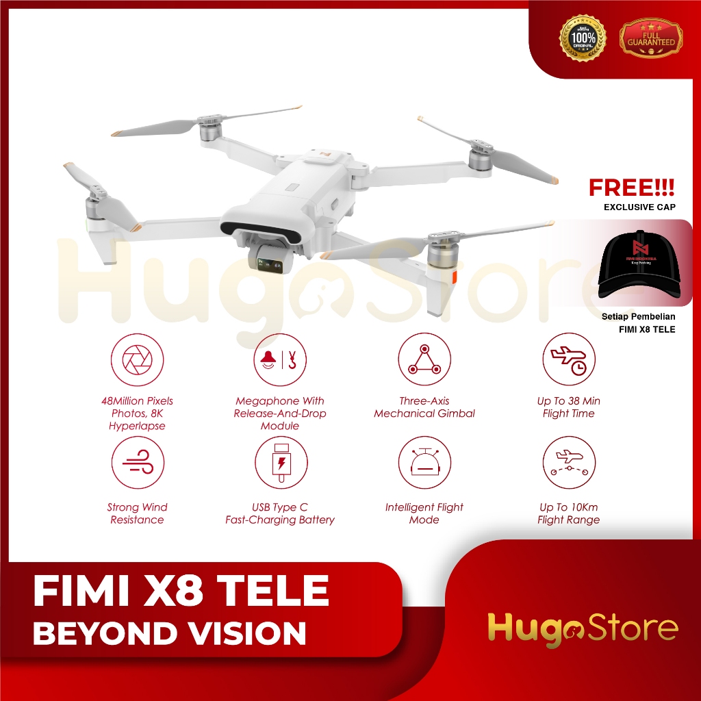 Jual FIMI X8 TELE Drone 4K 48MP Camera 3-axis Gimbal 10km 38 Min Flight Time | Shopee Indonesia