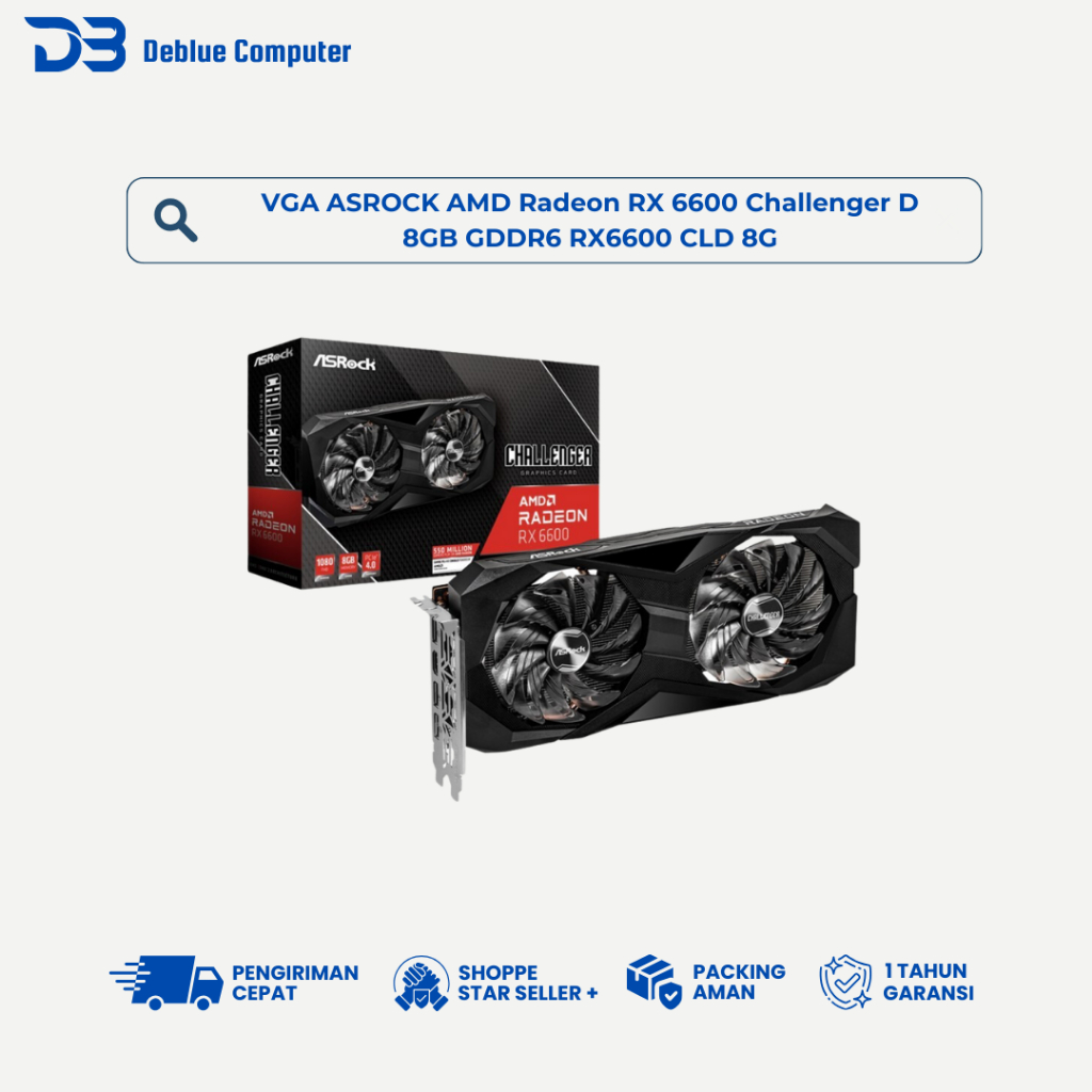 Jual VGA ASROCK AMD Radeon RX 6600 Challenger D 8GB GDDR6 RX6600 CLD 8G | Shopee Indonesia