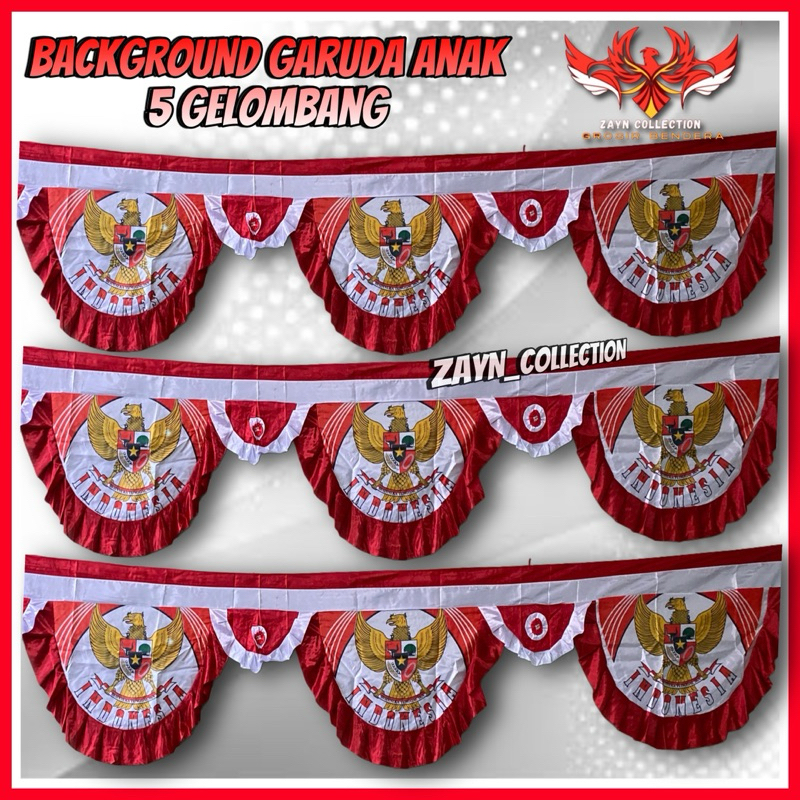 Jual BENDERA MERAH-PUTIH BACKGROUND GARUDA ANAK 5 GELOMBANG/UMBUL UMBUL GELOMBANG | Shopee Indonesia