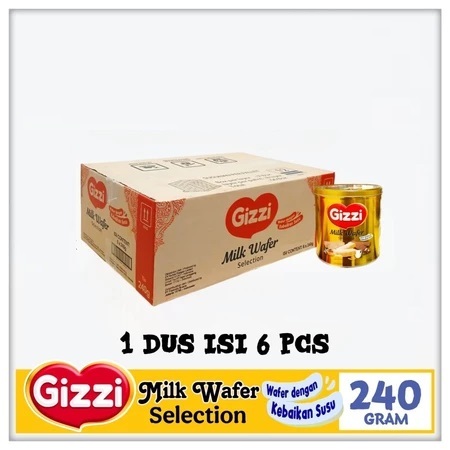 Jual ( Dus / 6 Kaleng ) Gizzi Milk Wafer Selection 240gr isi 6 Kaleng ...