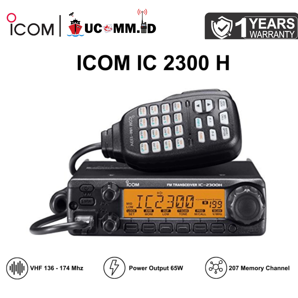 Jual ICOM IC2300H IC 2300H IC 2300 VHF 65WATT Radio RIG MOBIL VHF ...