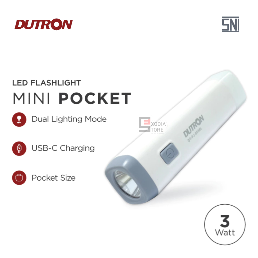 Jual DUTRON Senter Mini Pocket LED Flashlight Type C Rechargeable Hand ...