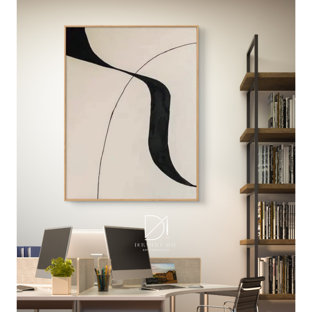 Jual Lukisan Abstak Hitam Putih Minimalis Simple - Lukisan Portrait ...