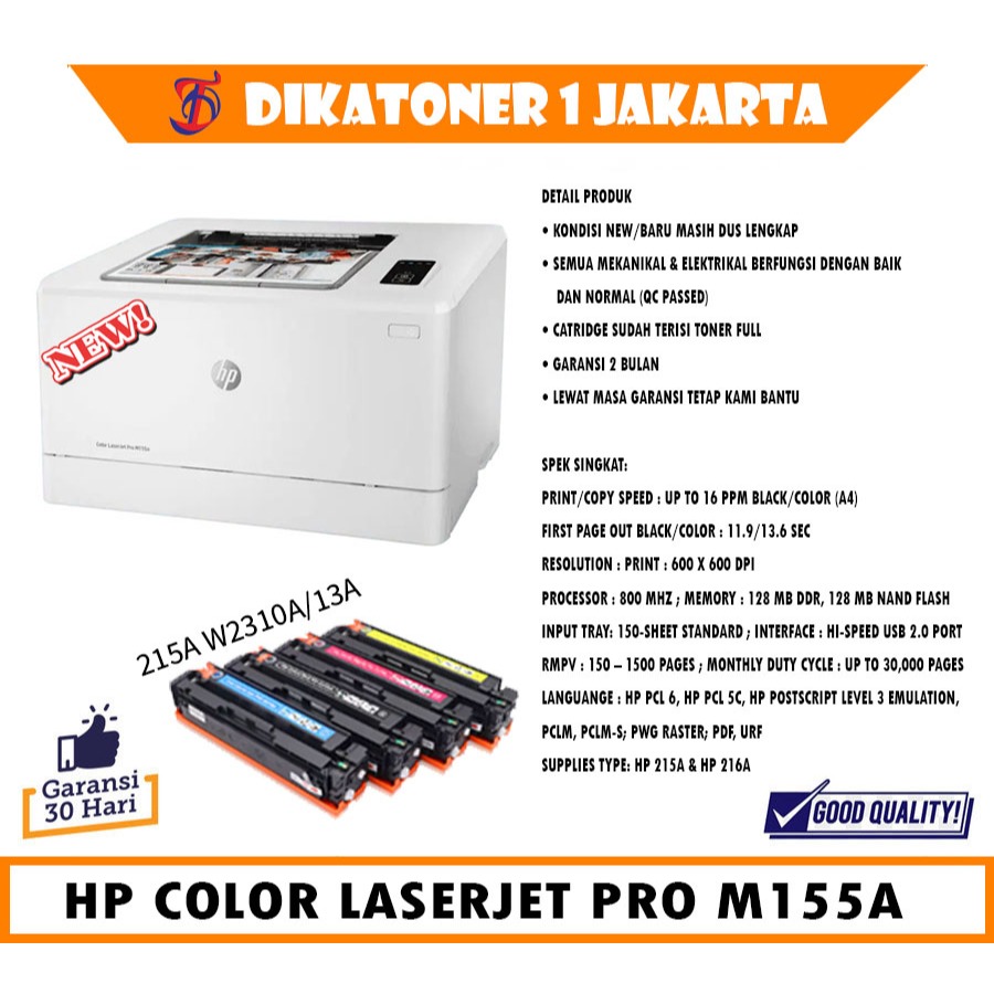 Jual HP Color LaserJet Pro M155A Printer Baru | Shopee Indonesia