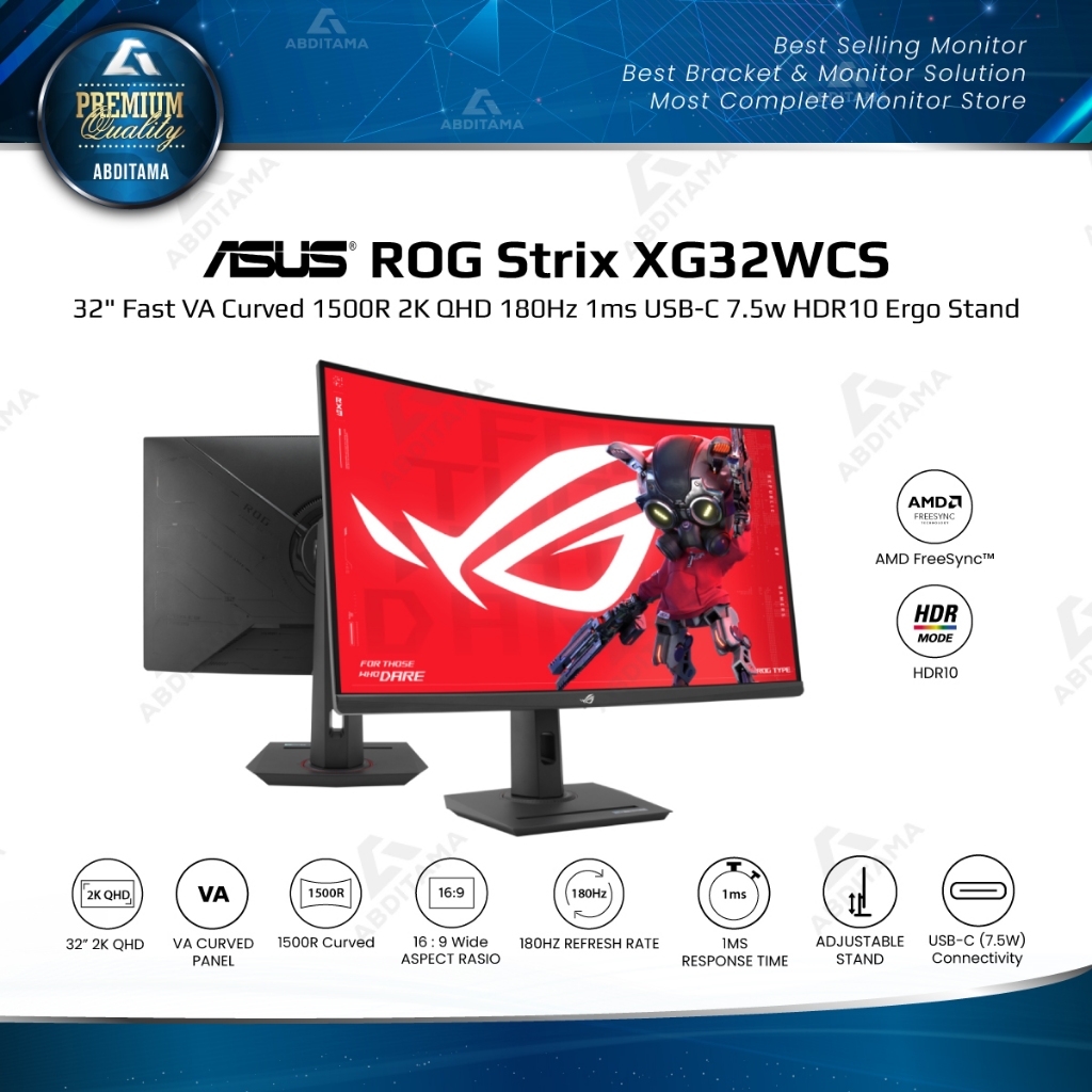Jual Monitor LED ASUS ROG Strix XG32WCS 32" Fast VA Curved 1500R 2K QHD ...