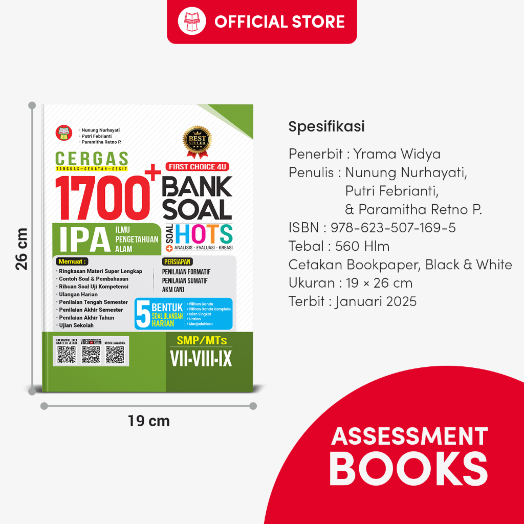 Jual Yrama Widya - Cergas 1700+ Bank Soal IPA untuk SMP (Buku Latihan Soal Kurikulum Merdeka ...