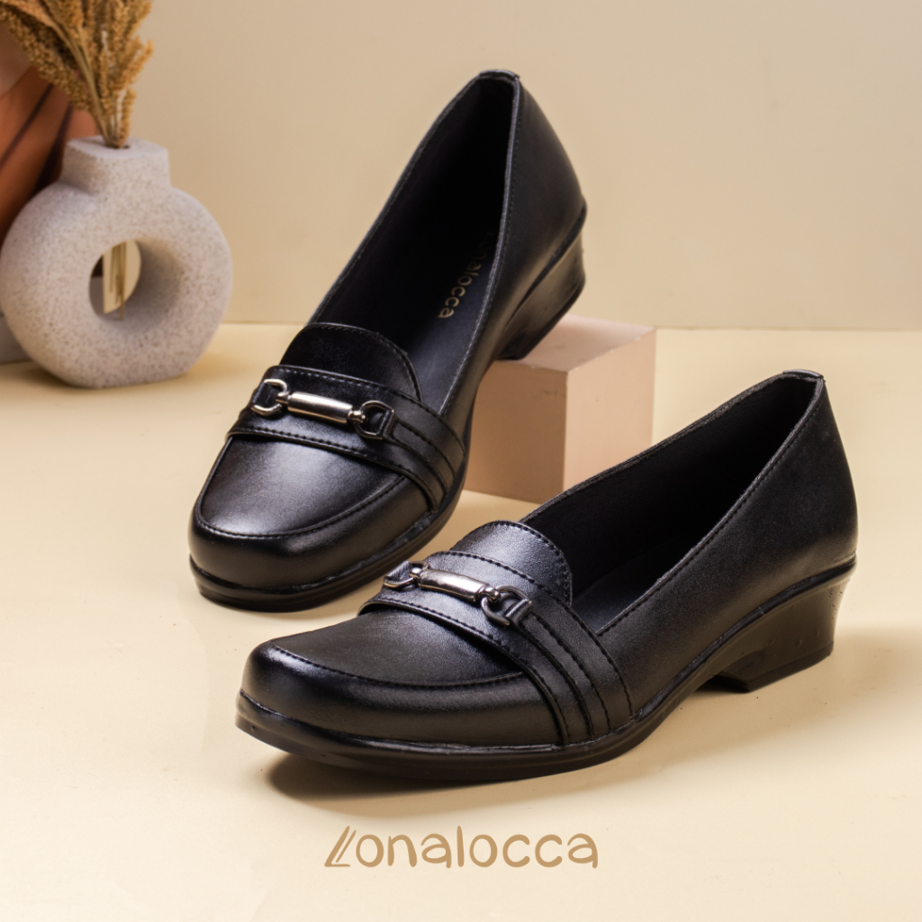 Jual LONALOCCA Sepatu Pantofel Wanita Formal Paskibra Kantoran Heels ...