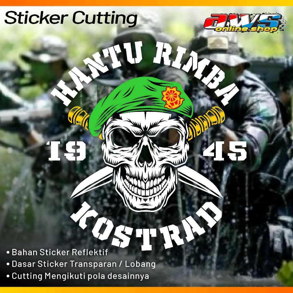 Jual Sticker Cutting KOSTRAD HANTU RIMBA Big Size | Shopee Indonesia