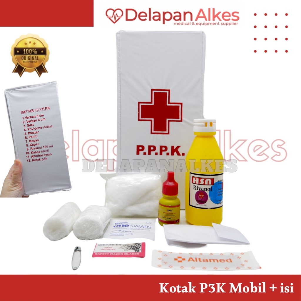 Jual Kotak P3K Mobil Lengkap dengan Isi 12 Item Kotak Obat First Aid ...